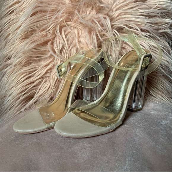 BAMBOO | Shoes | Beautiful Clear 4 Inch Heels Clear Straps And Heel ...